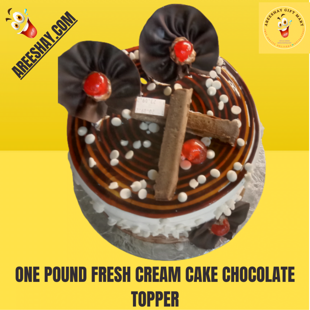 ONE POUND FRESH CREAM CAKE CHOCOLATE TOPPER | Send Gifts To Pakistan ...